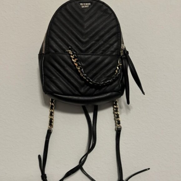 Bags | Victorias Secret Black Mini Backpack | Poshmark